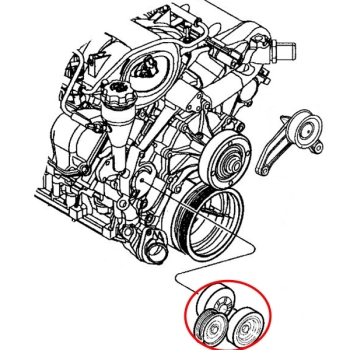 Jeep Grand Cherokee WH WK 3,7 ltr. Riemenspanner Umlenkrolle Spannrolle ...