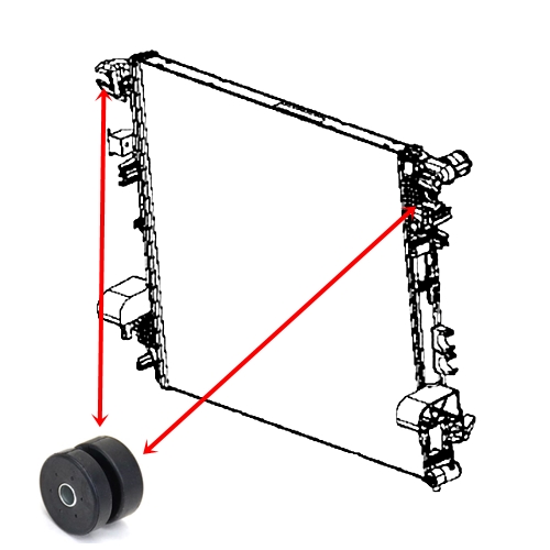 Jeep Wrangler JK one upper Radiator Isolator 07-18