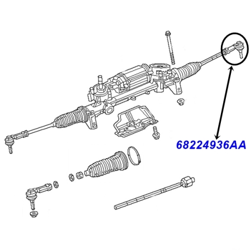 Jeep Cherokee KL right outer Premium Steering Rod End year 14-18